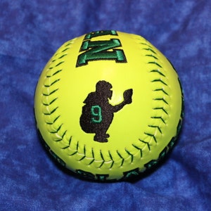 Custom Embroidered Softballs - Etsy