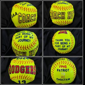 Custom Embroidered Softballs - Etsy