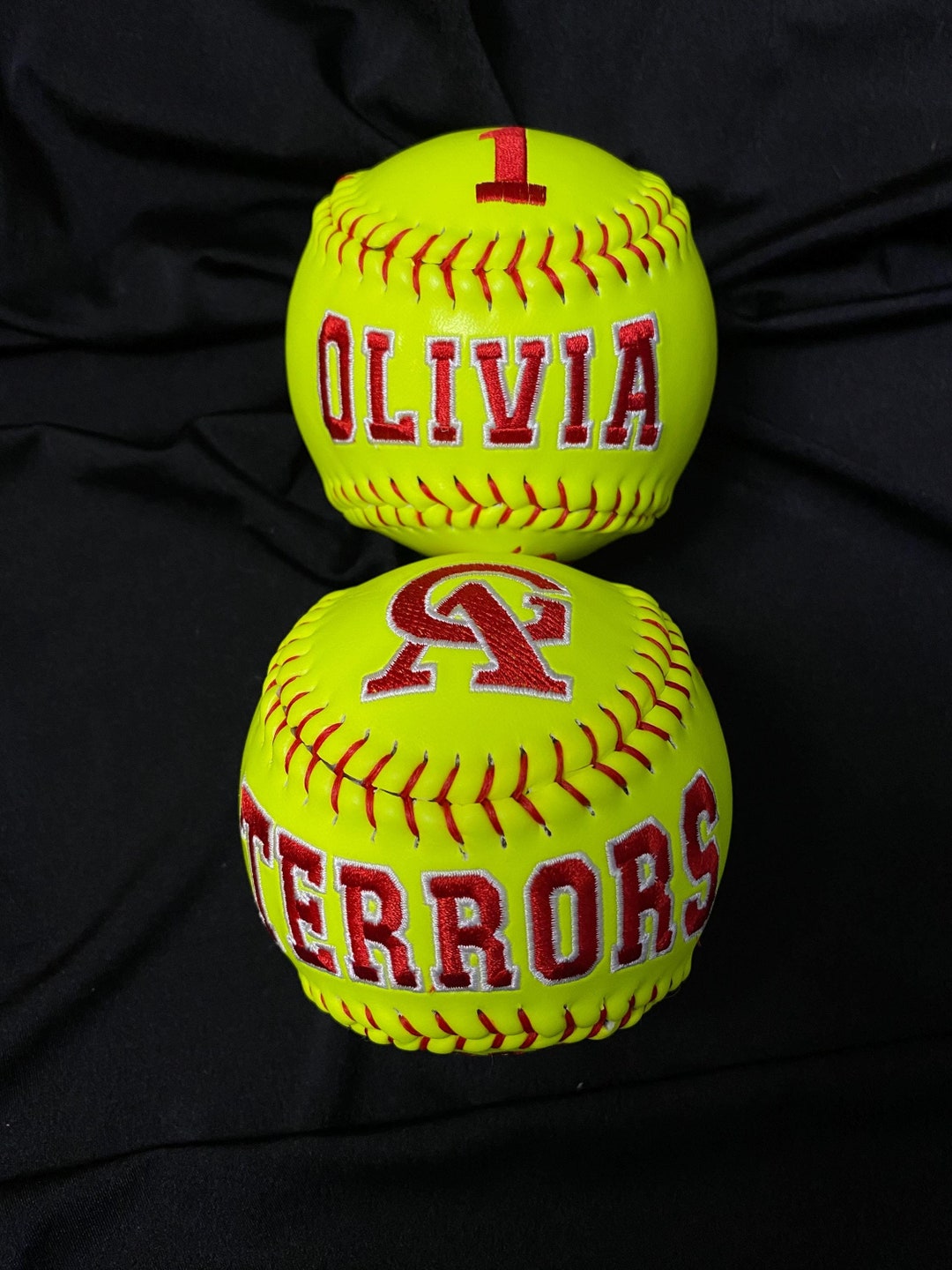 Custom Embroidered Softballs - Etsy