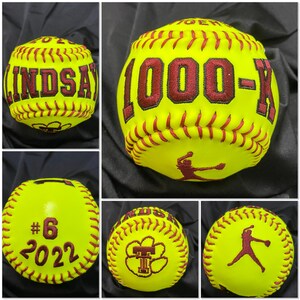 Custom Embroidered Softballs - Etsy