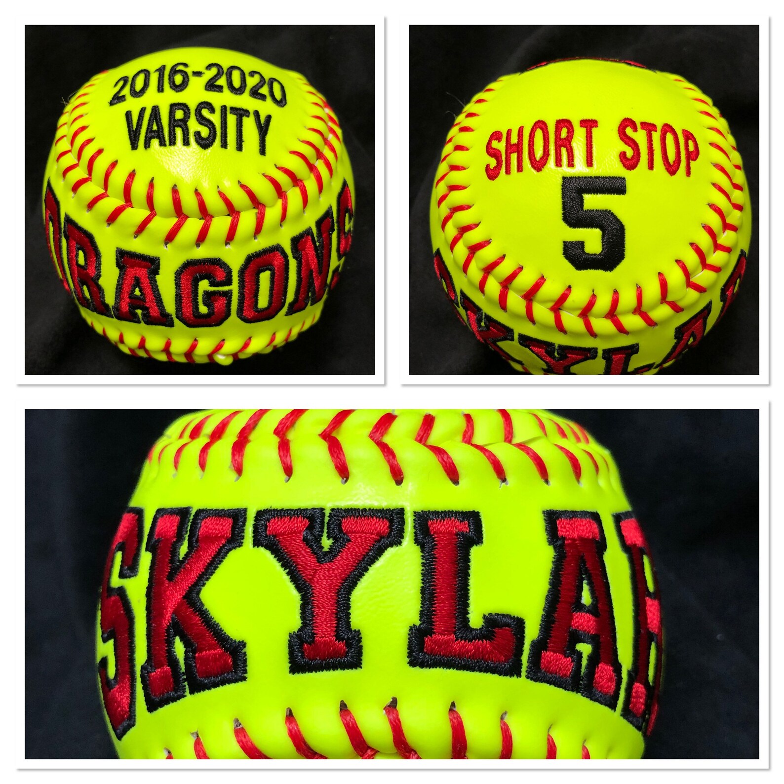 Custom Embroidered Softballs - Etsy