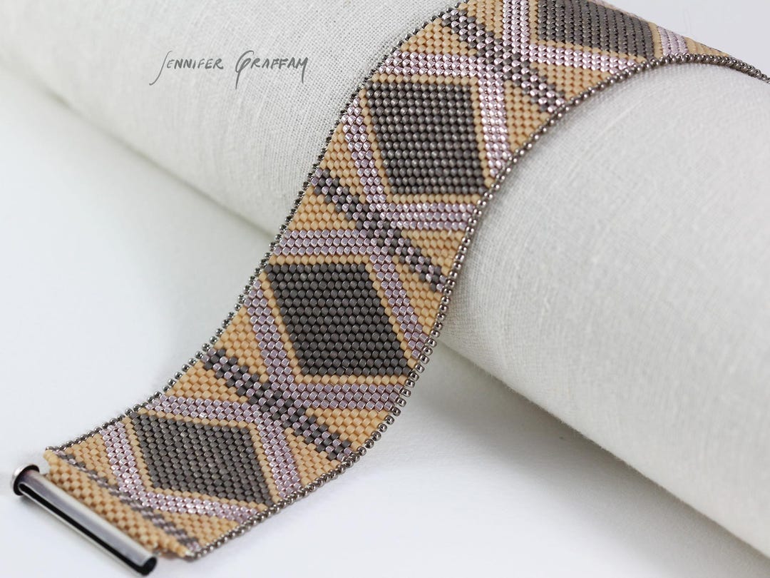 Inez Bracelet PDF Pattern - Oddcount Peyote Stitch | Beadweaving - Etsy