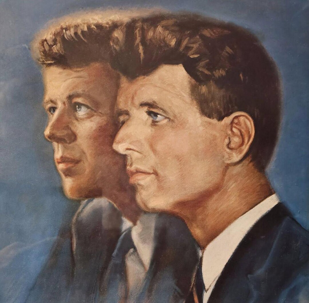 JFK RFK Brothers United Lithograph Print by Alton Tobey, Mid Century ...