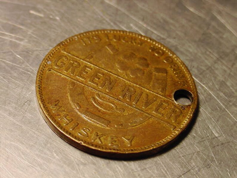 ADVERTISING WHISKEY TOKEN Green River Black Memorabilia 1910 - Etsy Italia
