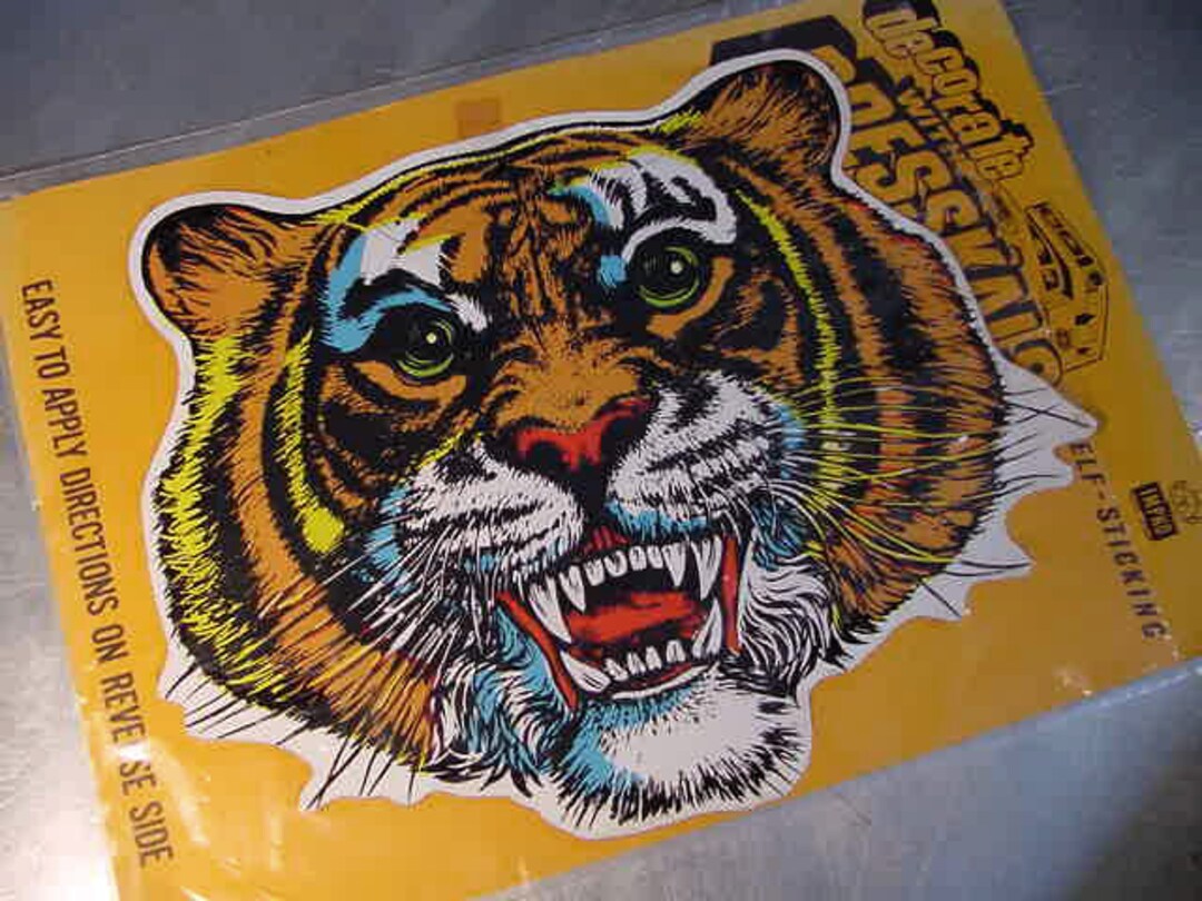 TIGER Sticker Decal Vintage Large 1960s DETROIT Tigers BASEBALL Fan - Etsy
