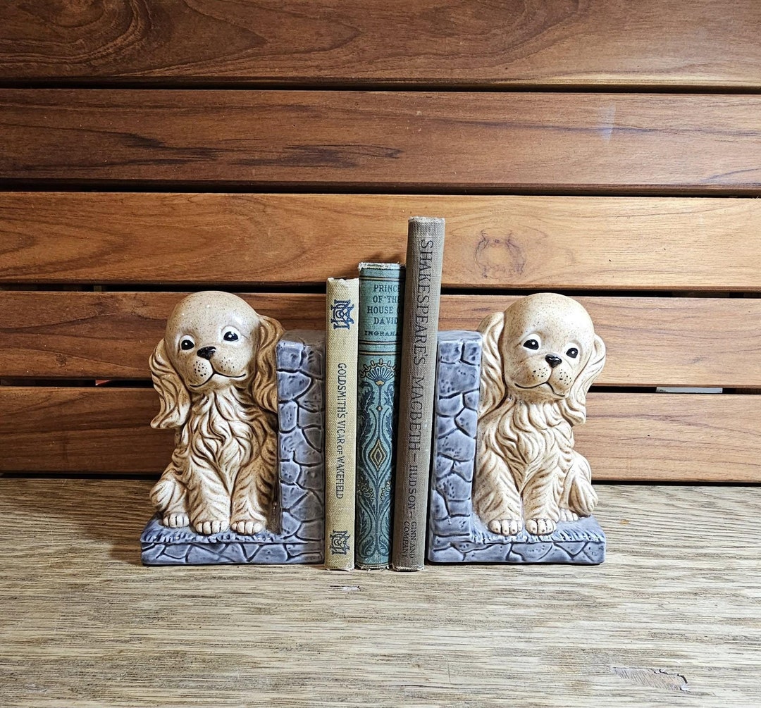 MCM Mid Century Dogs 1980s Vintage Cocker Spaniel Bookends Banks - Etsy