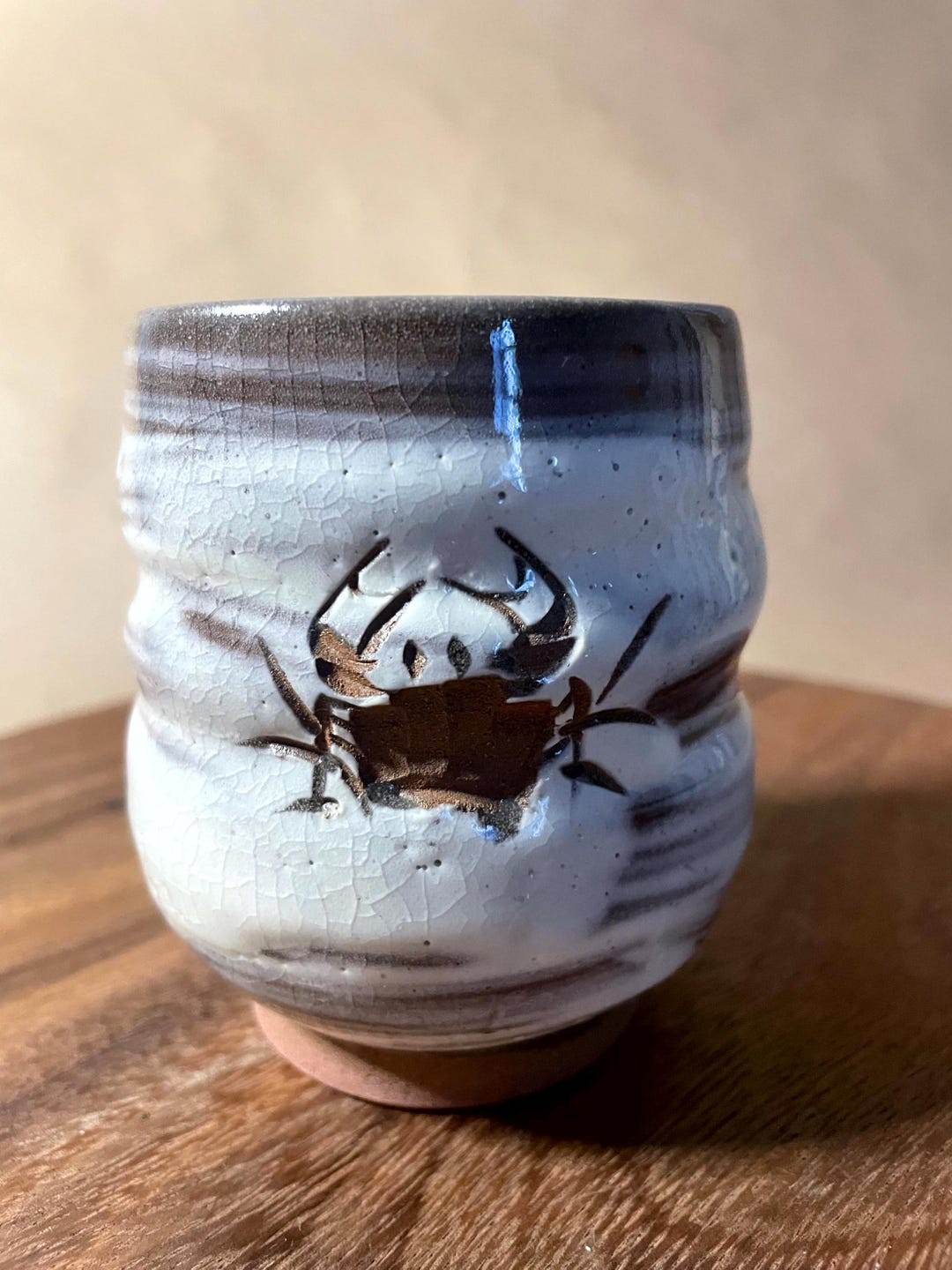 Nishikawa Japan Glazed Pottery Crab Vase Brown - 4.5" Tall - Etsy