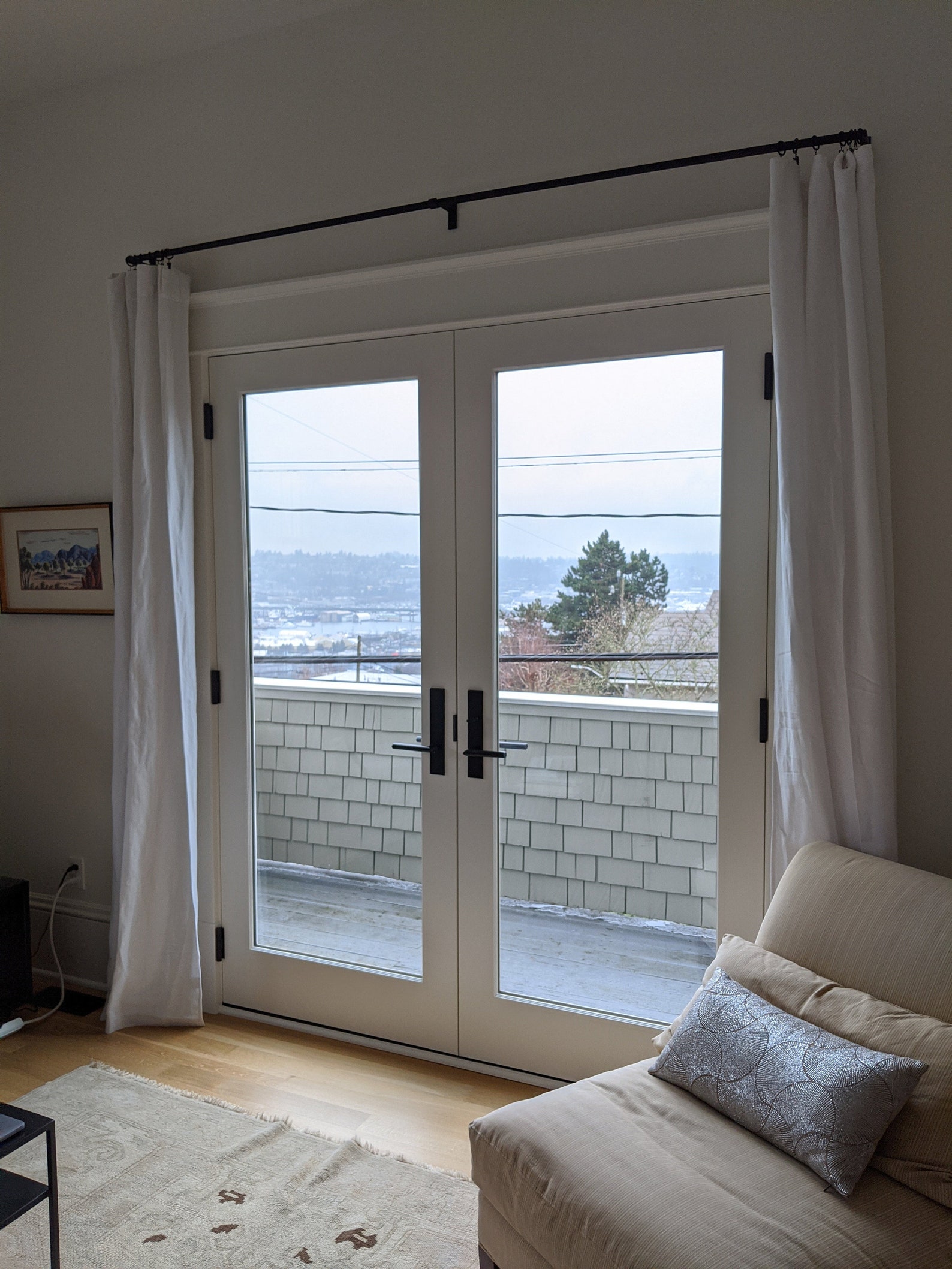 Elbow Drapery Iron Rod ONLY, Cut to Size 1'' Round Rod With Modern Ends ...