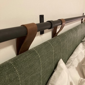 Headboard 1'' Iron Rods With Capped End Brackets, Iron Rods for Padded ...