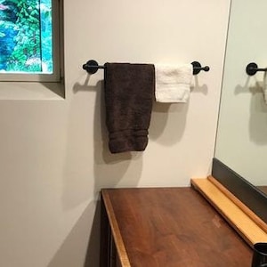 Towel Bar, Wrought Iron Rustic Towel Bar, Iron Bathroom Towel Bar, Iron ...