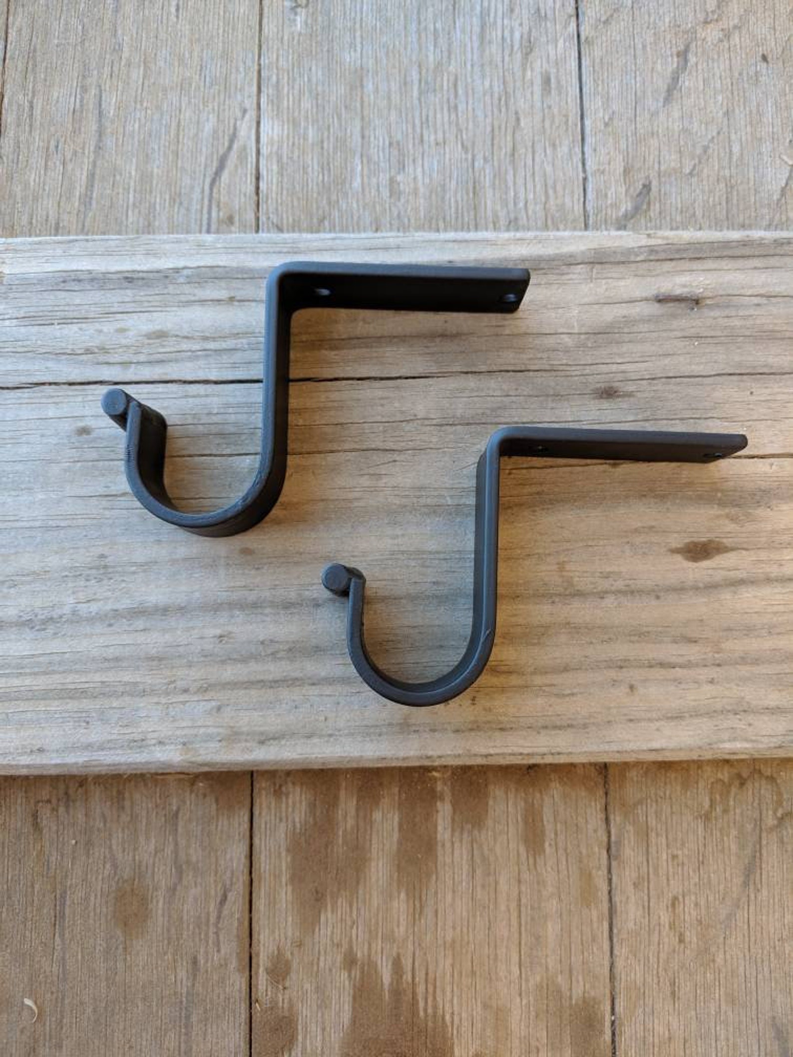 Forged Hand Made Ceiling Brackets, Wood Pole Brackets (1-EACH) Iron ...