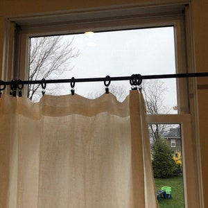 Iron Cafe Curtain Rod 1/2'' Round, Petite Cafe Rod With Rounded Elbows ...