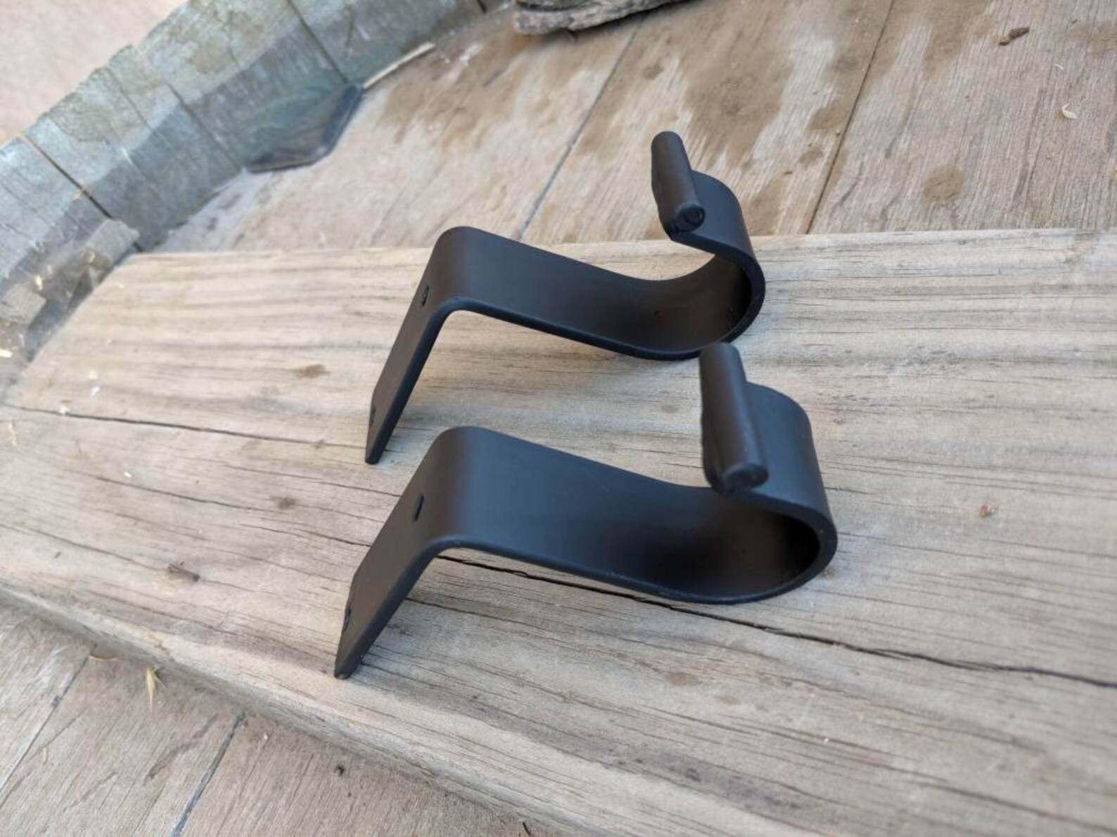 Forged Hand Made Ceiling Brackets, Wood Pole Brackets (1-EACH) Iron ...