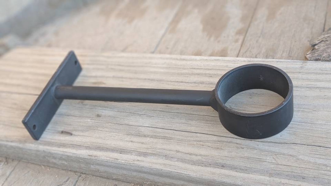 Long Projection Ceiling & Wall Bracket, 5'' Clearance, Single Rod ...