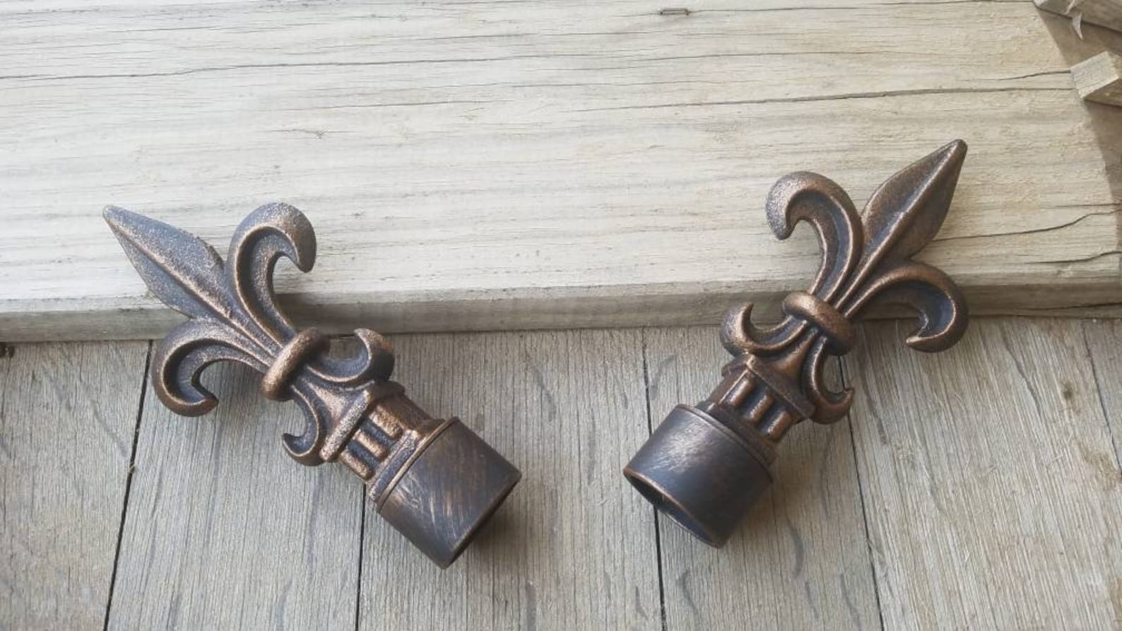 French Style Fleur De Lis Finials Drapery Rod Finials | Etsy