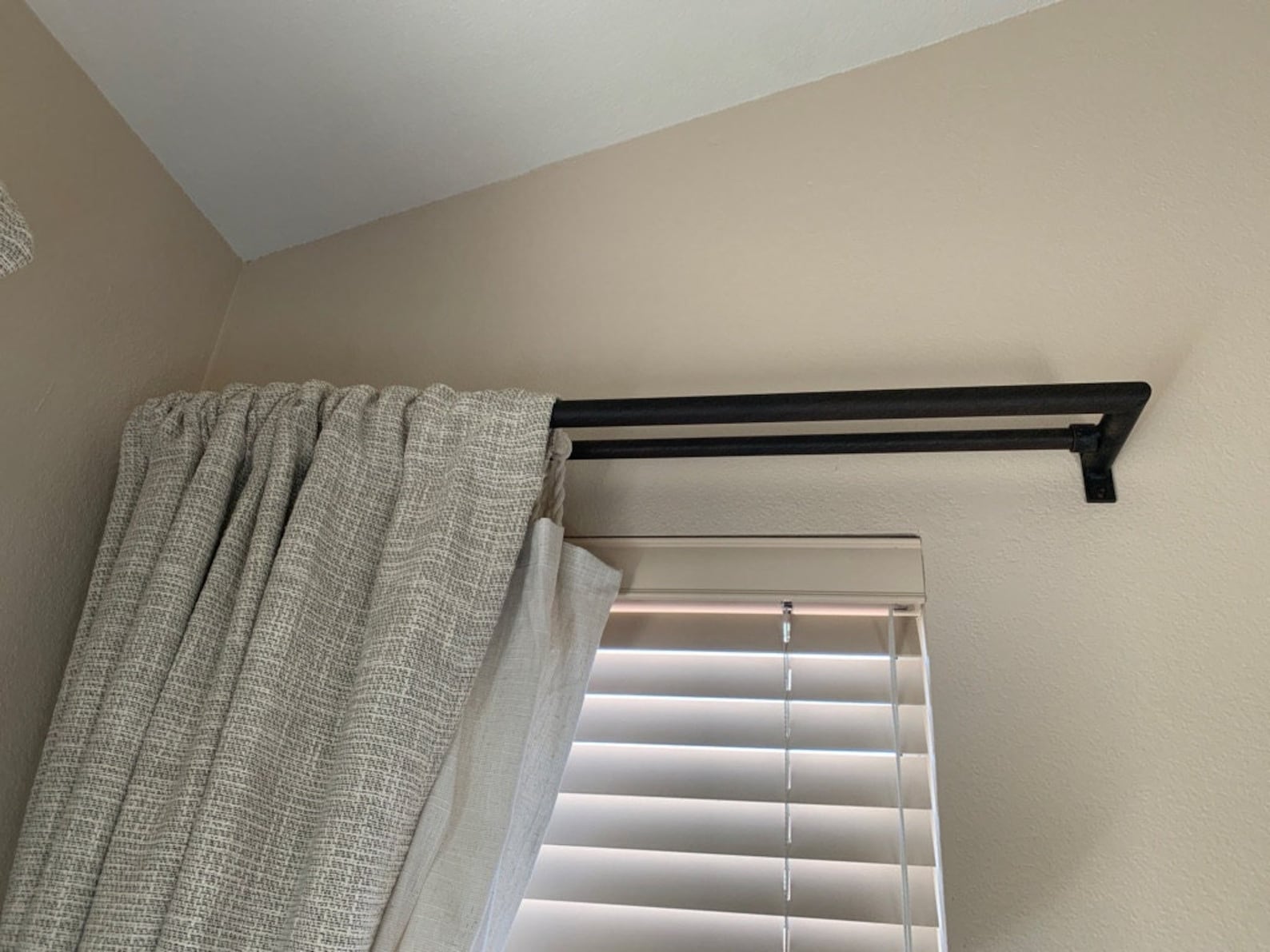 Double Drapery Iron Rods SET #2 Longer Rods , Cut to Size 1'' & 3/4 ...