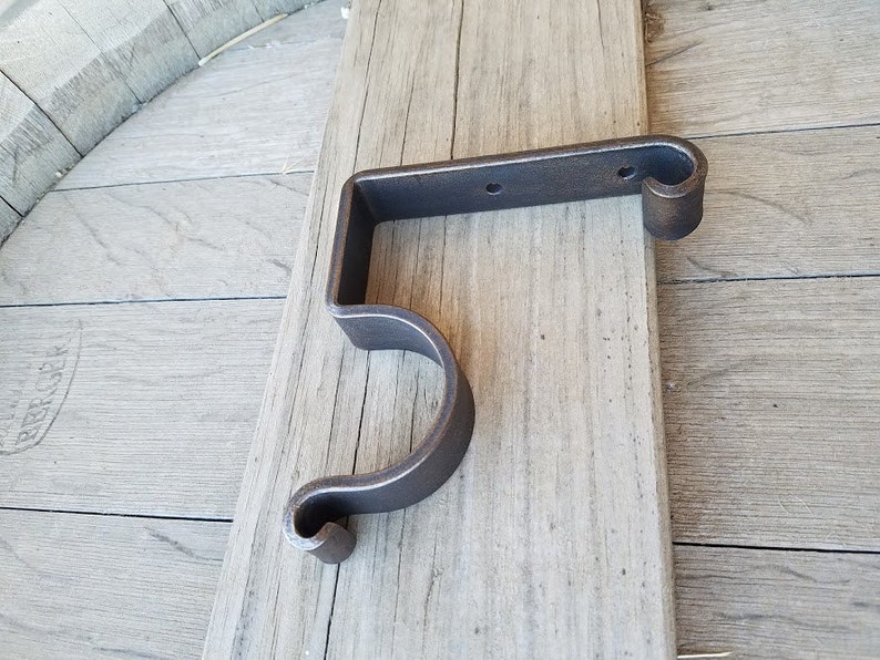 SB208 Rustic Hand Forged Iron Drapery Rod Brackets ( 1-pair ) Bracket ...