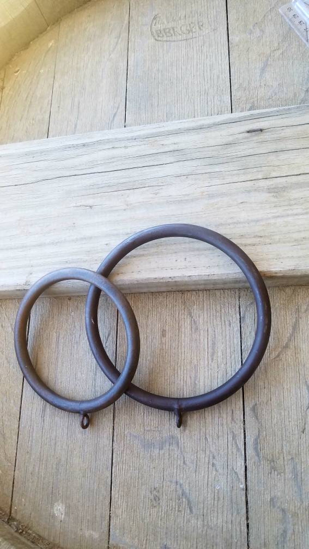 Extra Large Rustic Iron Rings, Curtain/ Drapery Rings With Eyelets, 3 ...
