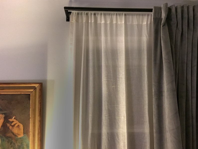 Double Drapery Iron Rods SET #2 Longer Rods , Cut to Size 1'' & 3/4 ...