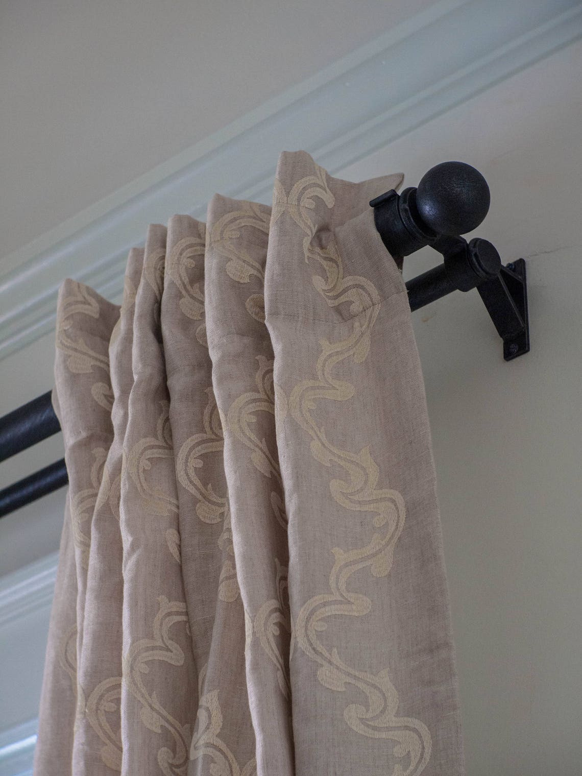 Double Drapery Iron Rod SET Cut to Size Round Rods Double - Etsy