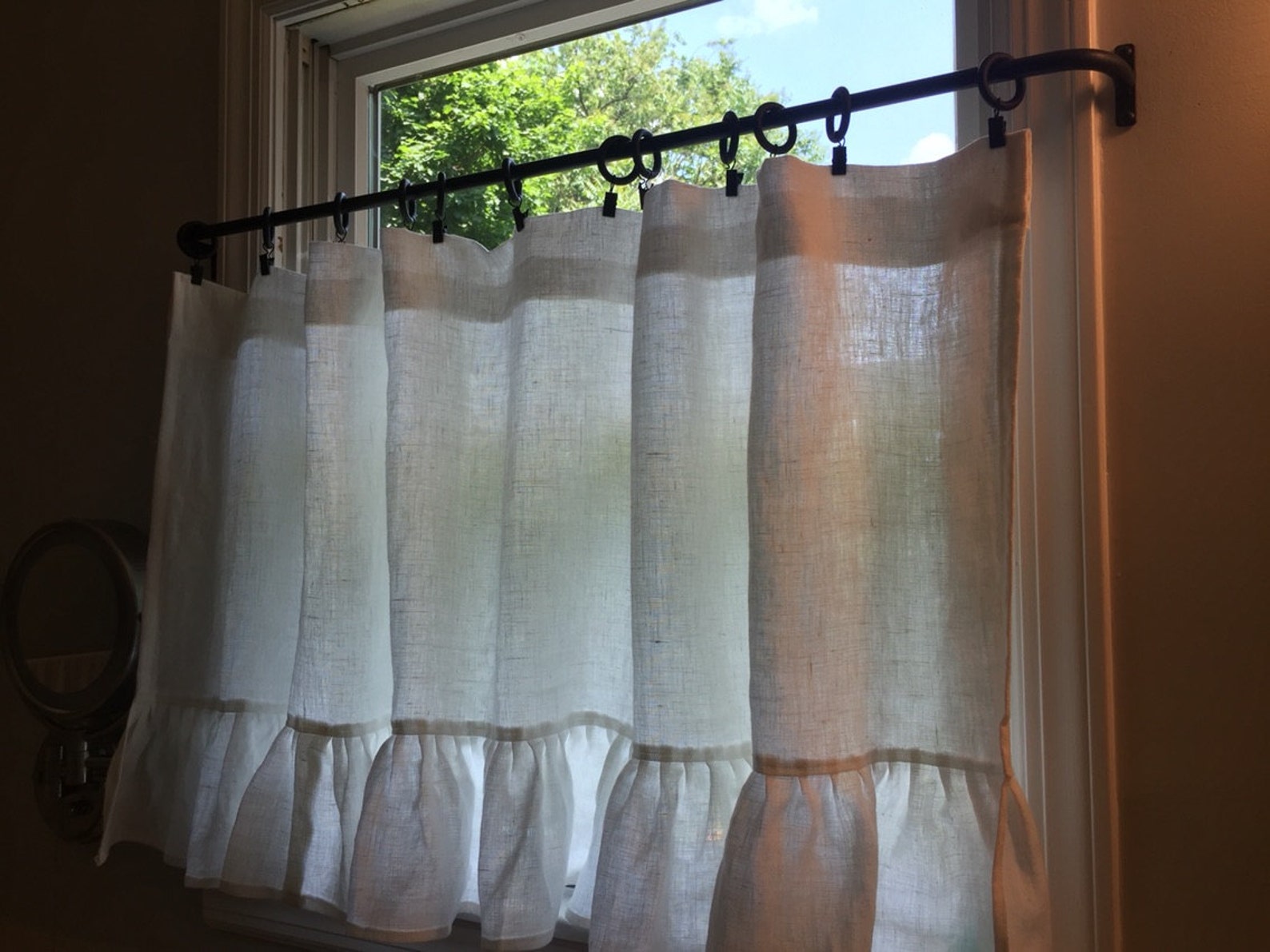 Iron Cafe Curtain Rod 1/2'' Round Petite Cafe Rod - Etsy