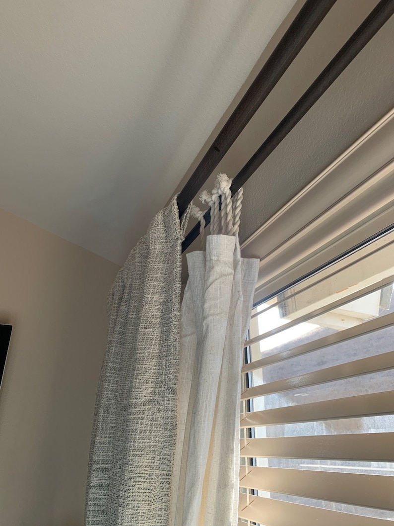 Double Drapery Iron Rods SET #2 Longer Rods , Cut to Size 1'' & 3/4 ...