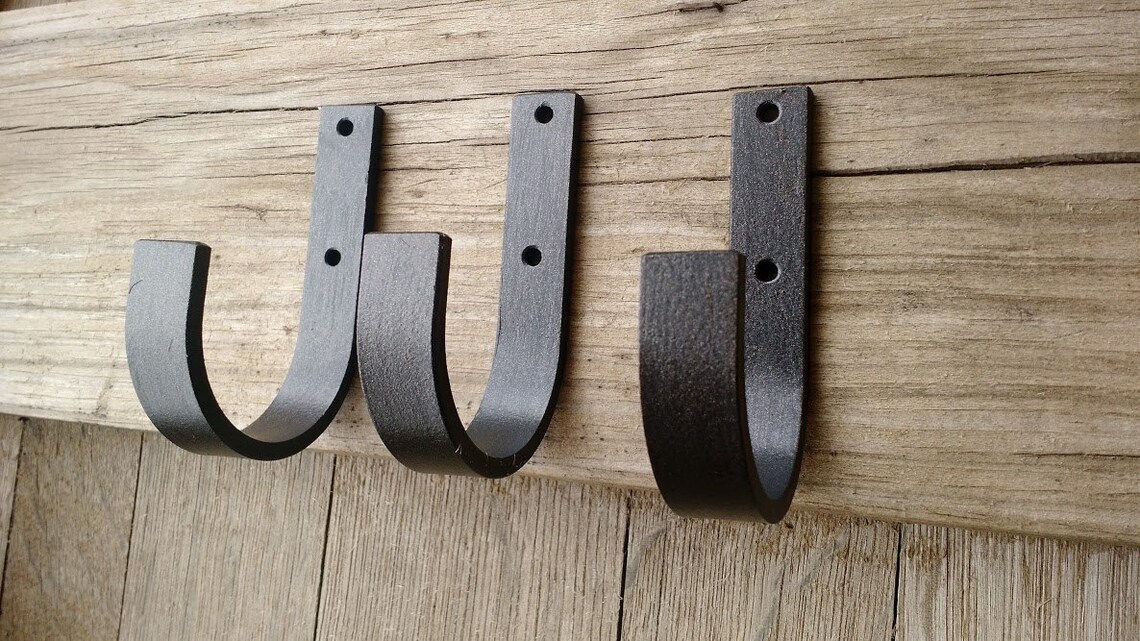 2-pack or 3-pack 3-1/2'' X2'' Large Wall Hook Industrial Iron Hook ...