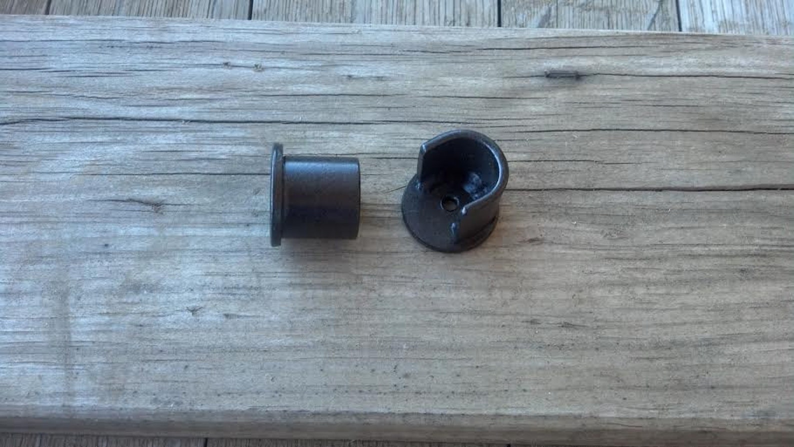 Rod Iron Sockets Hand Made, Wood Pole Sockets (1-PAIR) Iron Rod Sockets ...