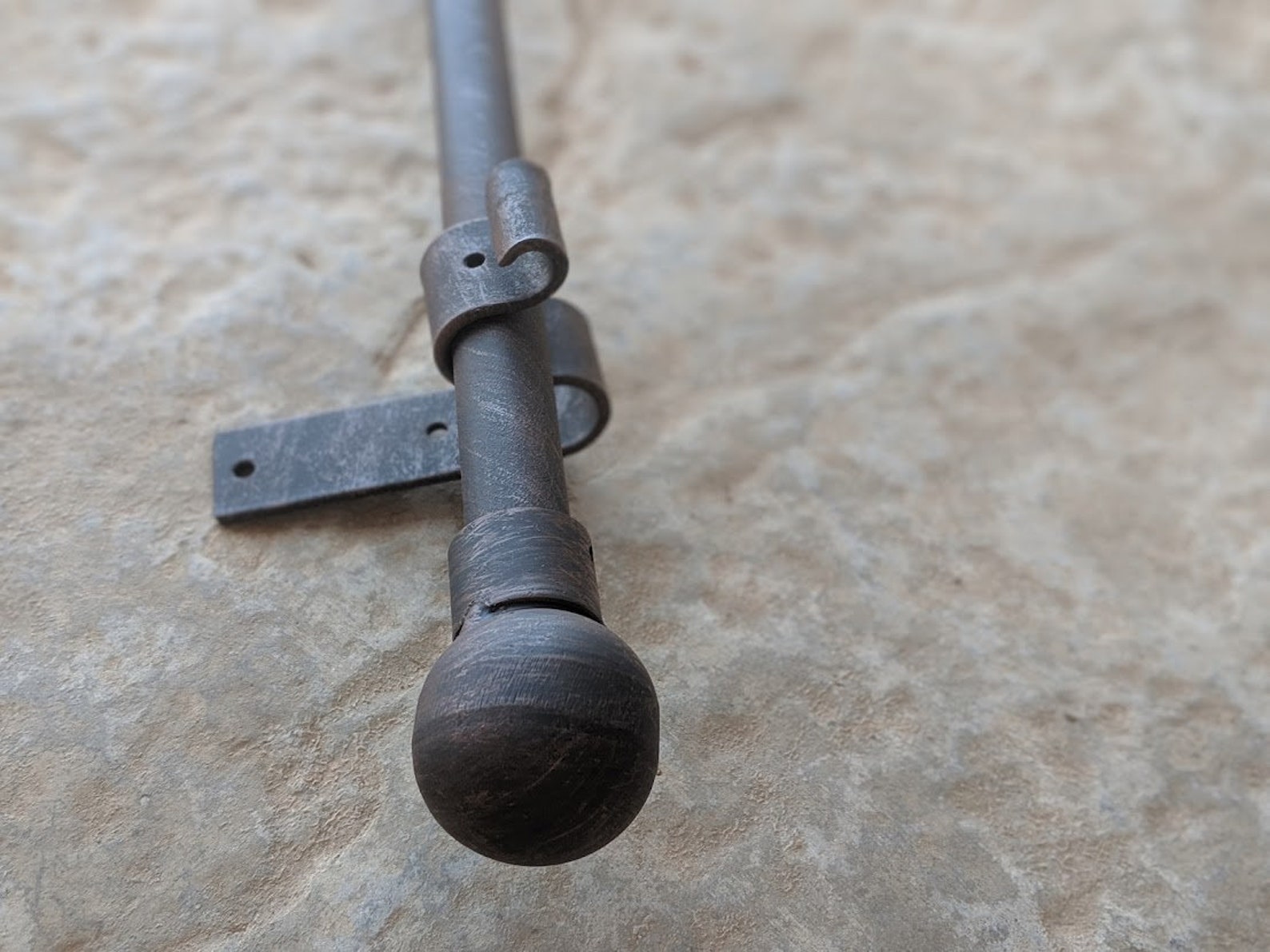 Curtain Iron Rod SET 3/4'' or 1'' Rod With Ball Finials & Brackets ...