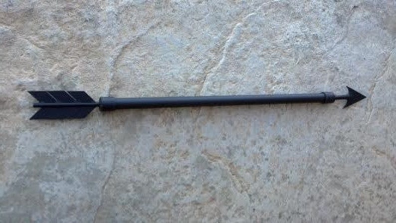 Iron Rod STYLE 2 Feather and Arrow Drapery Rod SET Country | Etsy