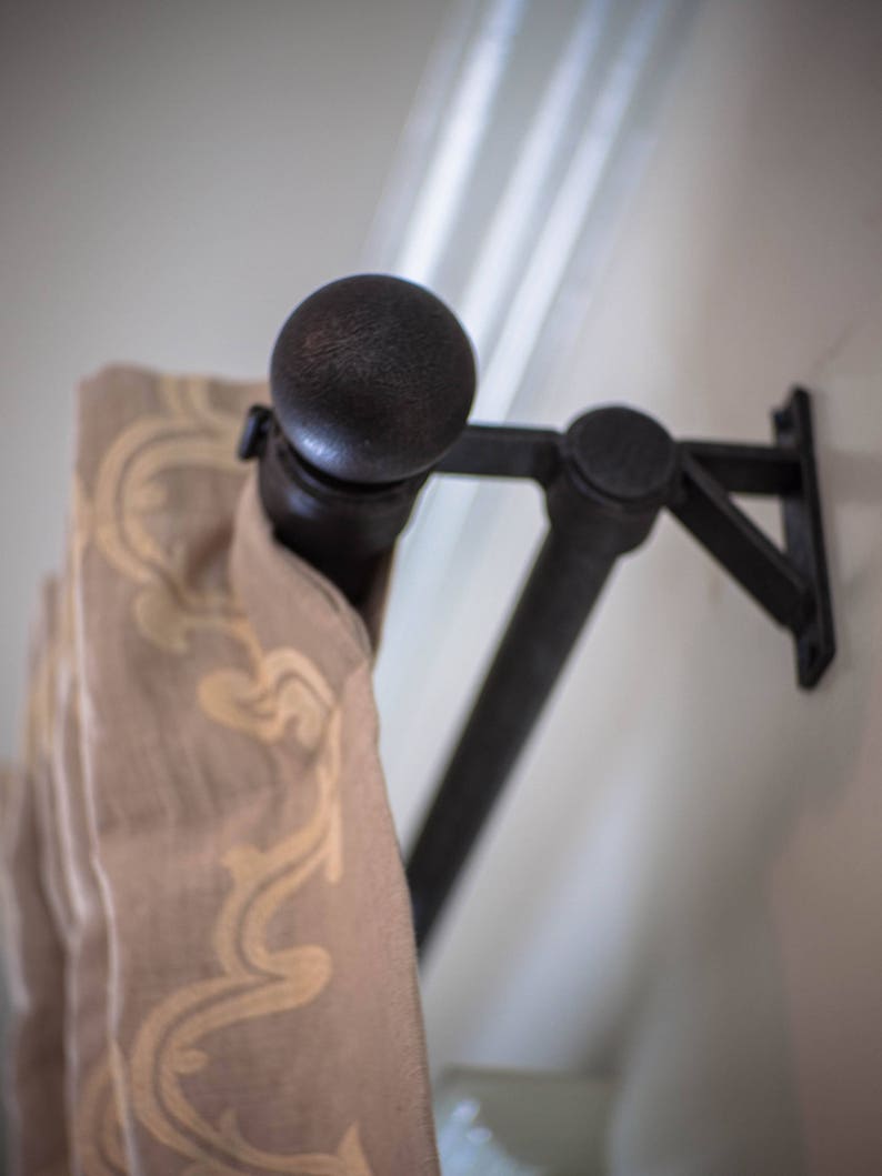 Double Drapery Iron Rod SET Cut to Size Round Rods Double - Etsy