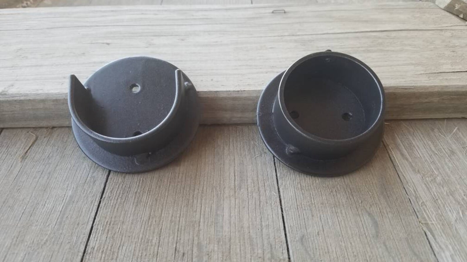 Rod Iron Sockets Hand Made, Wood Pole Sockets (1-PAIR) Iron Rod Sockets ...