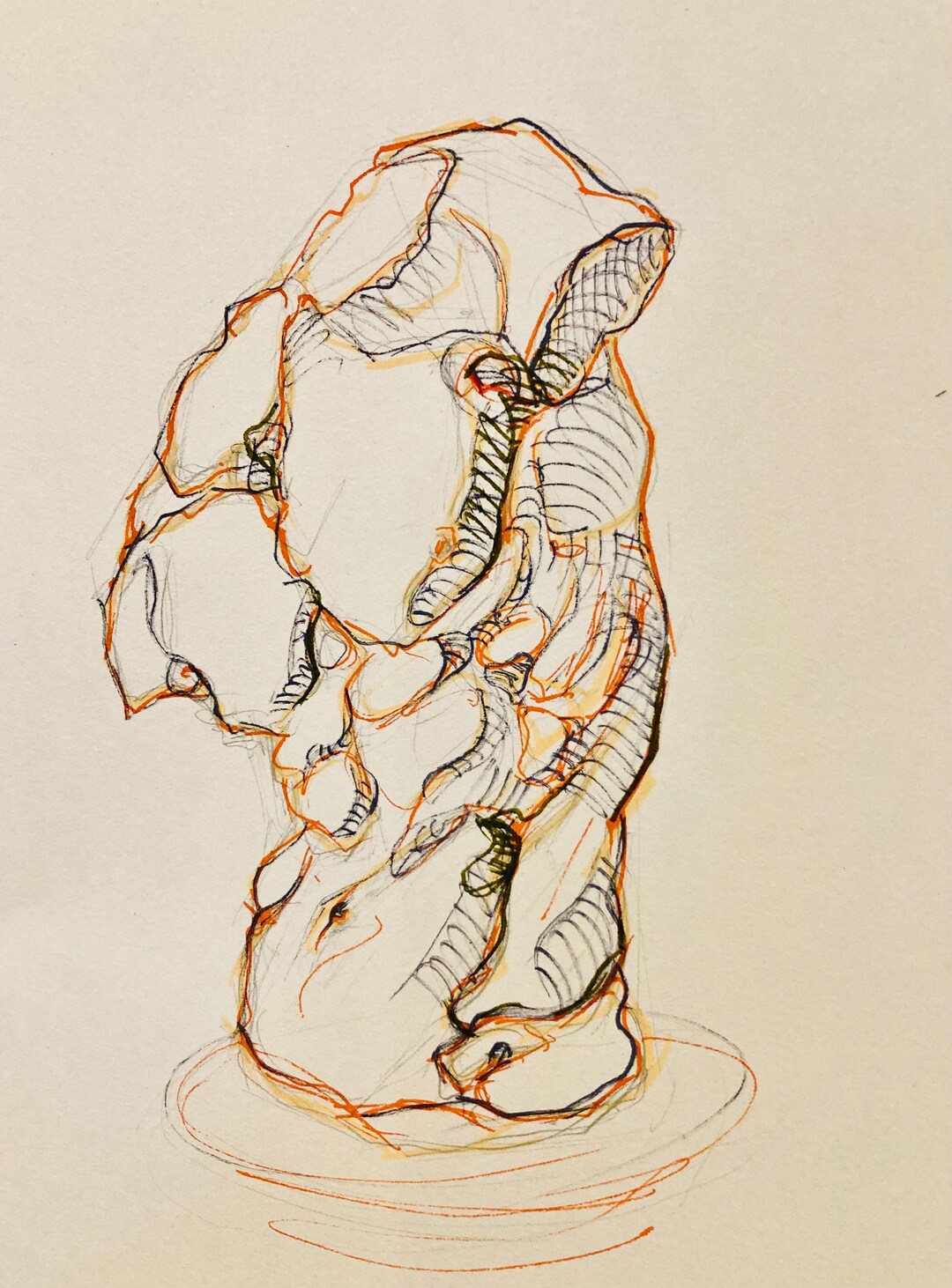 Original Line Drawing Male Torso Cast - Etsy