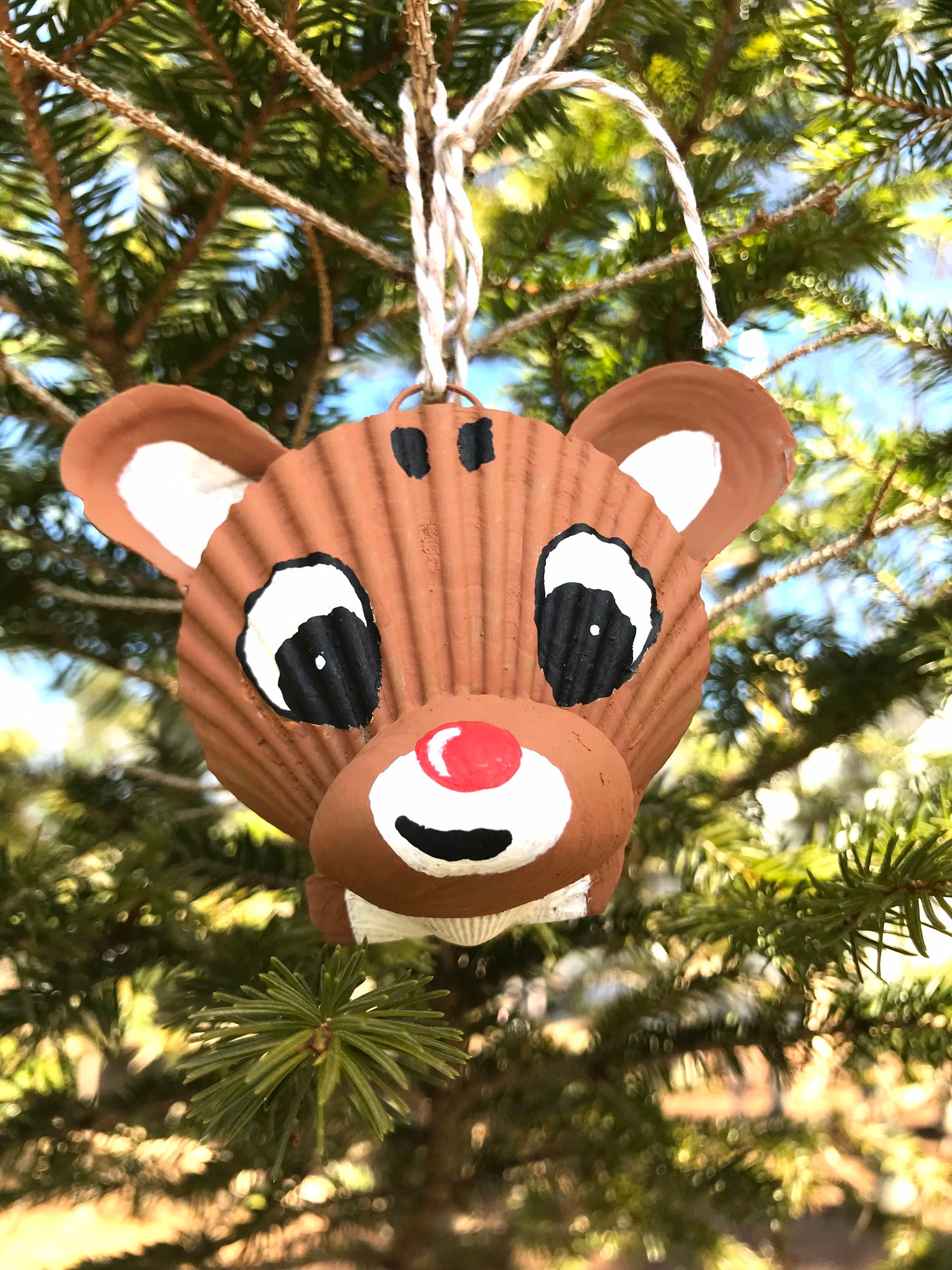 One Seashell Rudolph the Red Nosed Reindeer Ornament. Rudolph Ornament ...