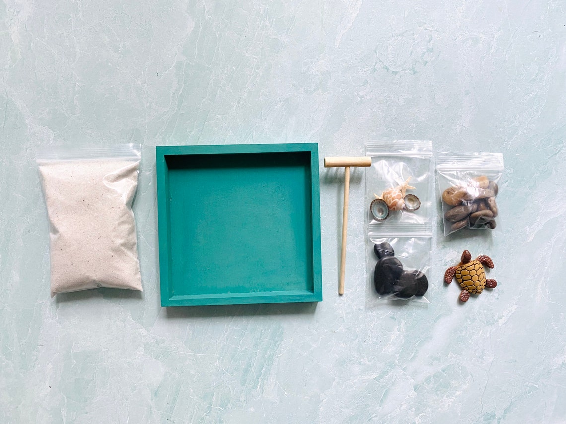 Mini Beach Zen Garden DIY Kit | Sea Turtle Zen Garden | Meditation ...
