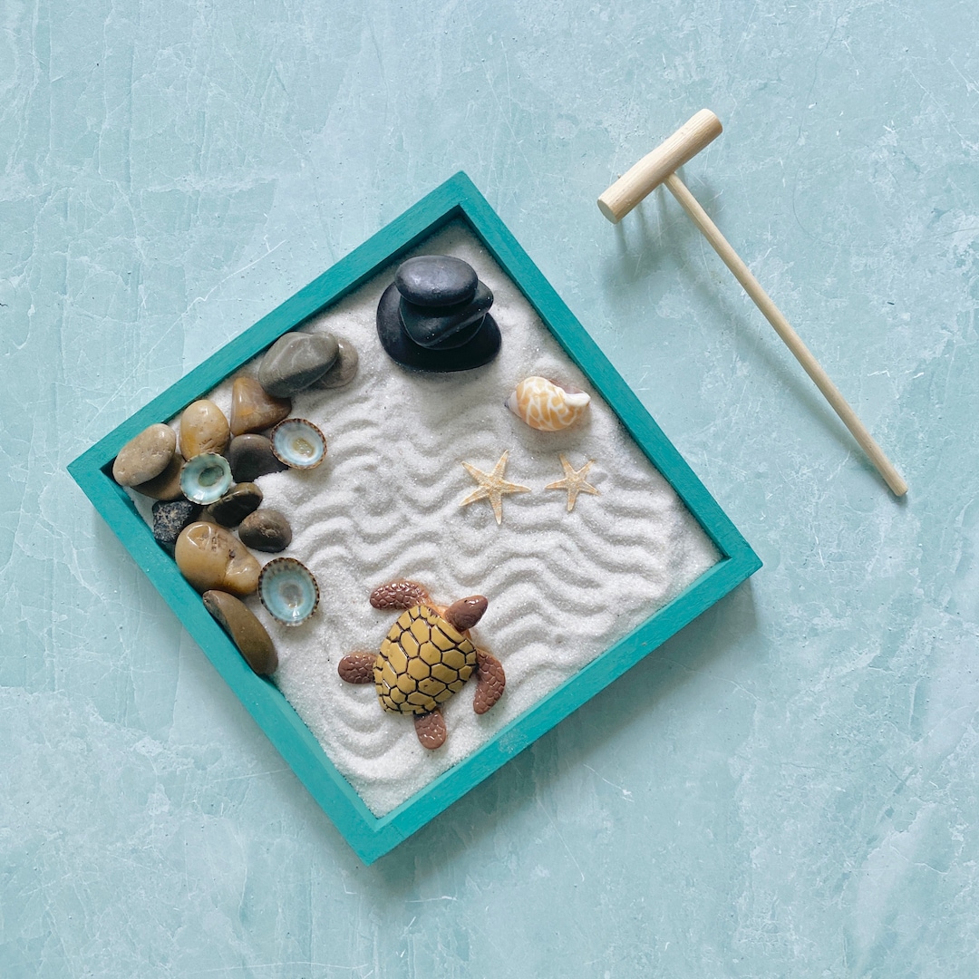 Mini Beach Zen Garden DIY Kit | Sea Turtle Zen Garden | Meditation ...
