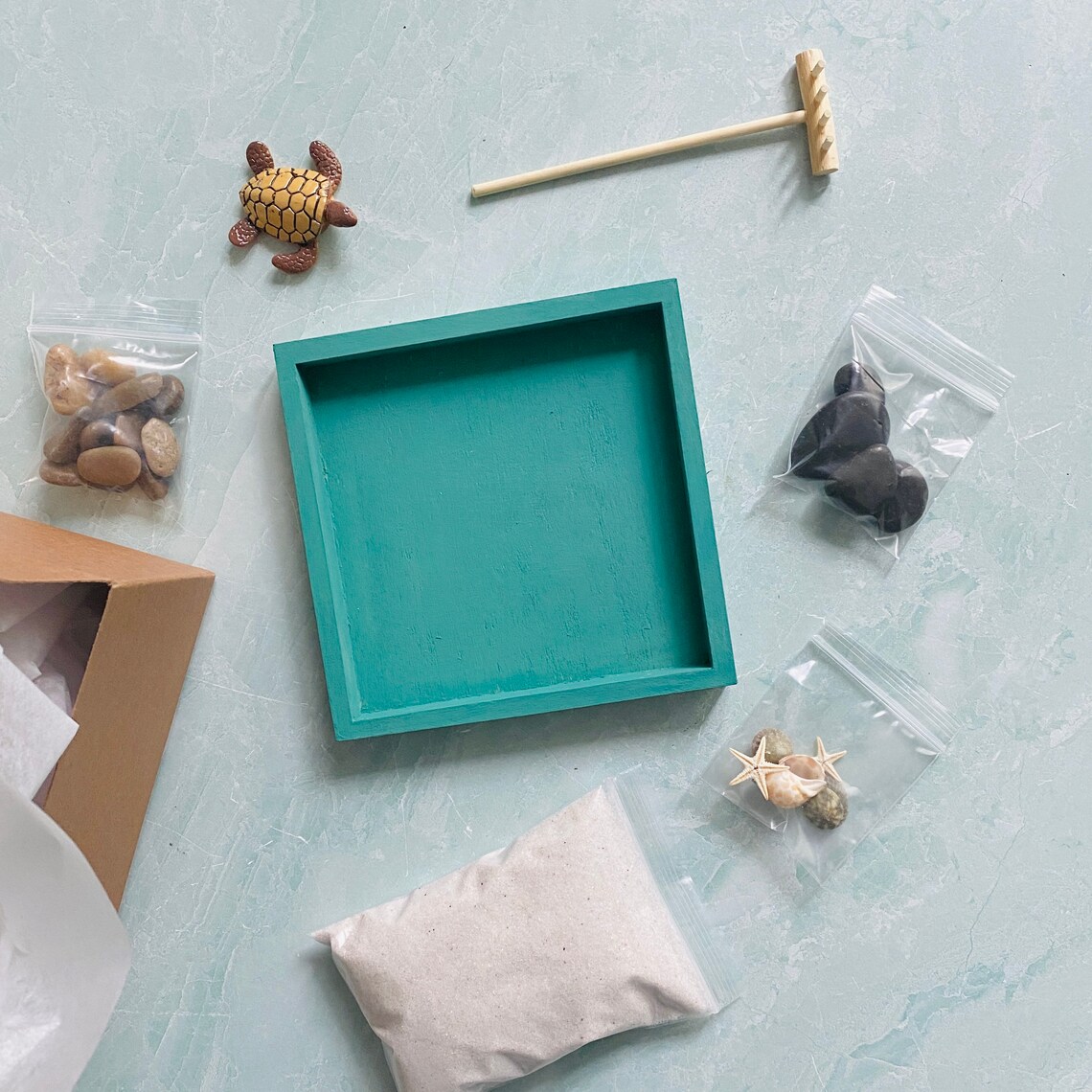 Mini Beach Zen Garden DIY Kit | Sea Turtle Zen Garden | Meditation ...