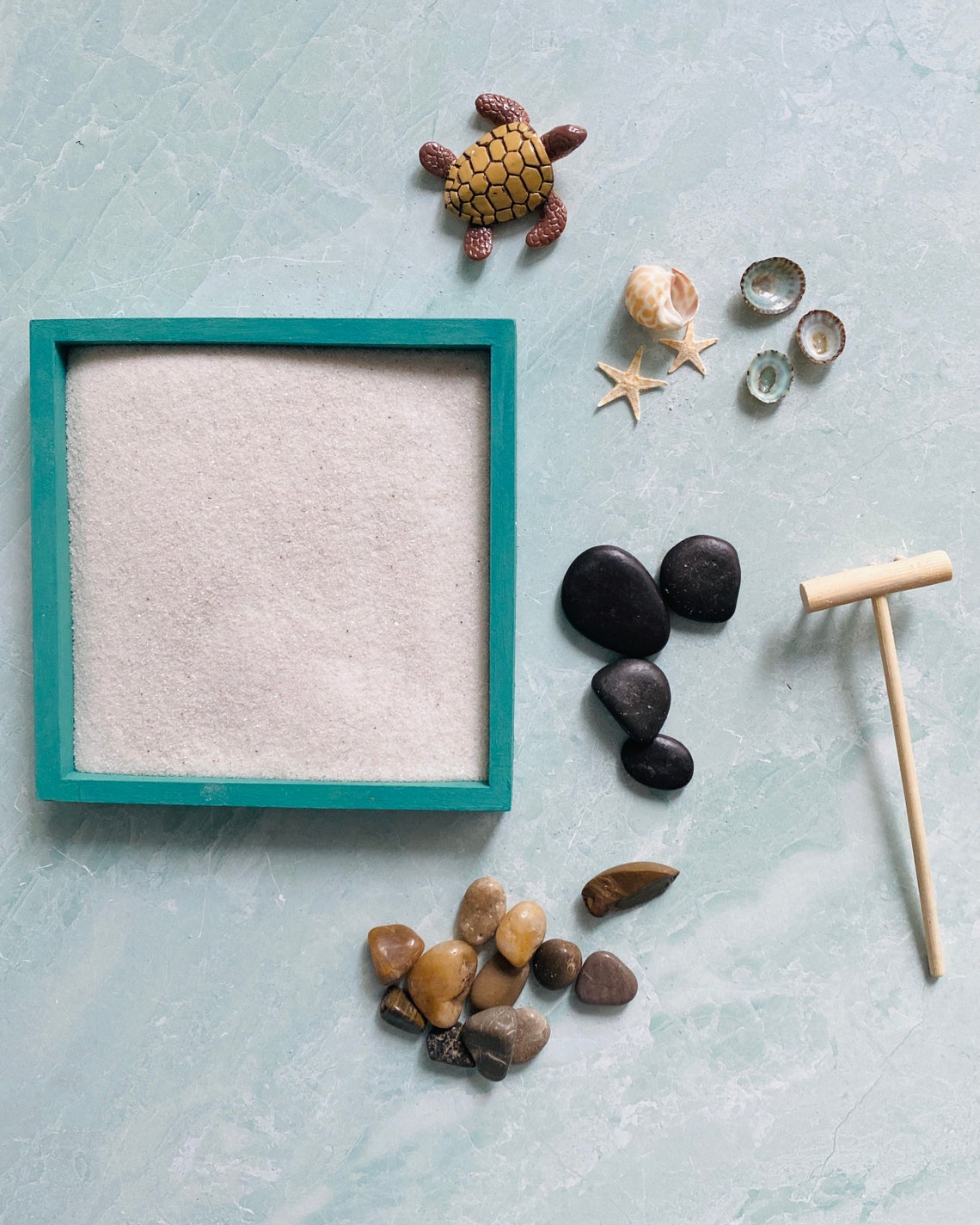 Mini Beach Zen Garden DIY Kit | Sea Turtle Zen Garden | Meditation ...