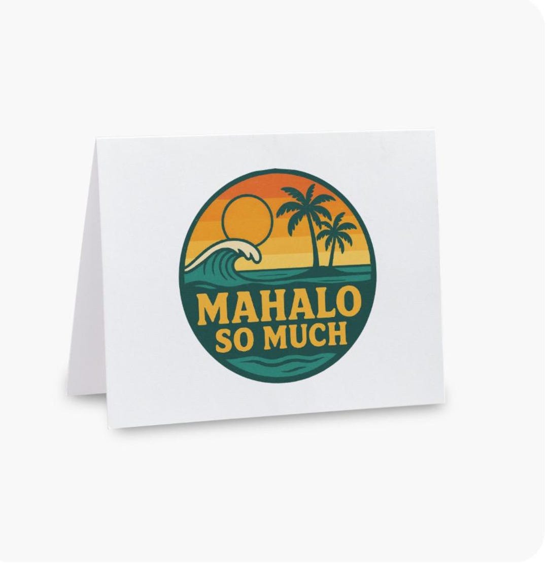 Mahalo so Much Note Card - Etsy