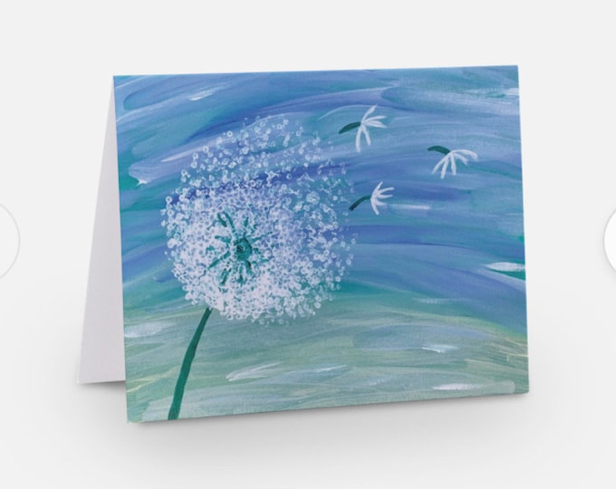 Watercolor Dandelion Card, Dandelion Art, Dandelion Card - Etsy