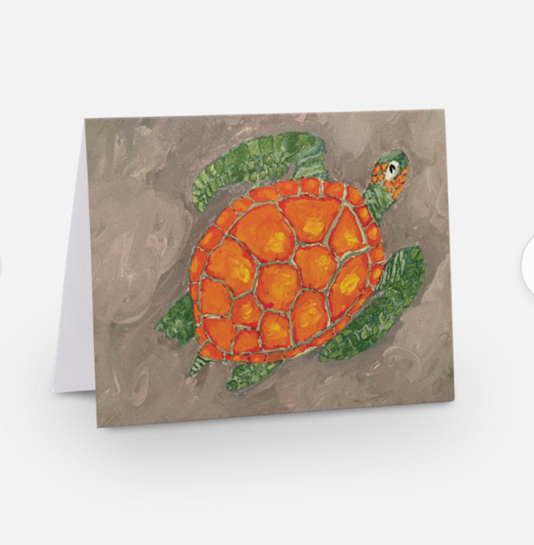 Sea Turtle Note Card - Etsy