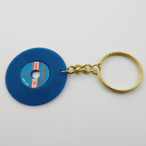 Vintage Vinyl Keychain in Blue - Etsy