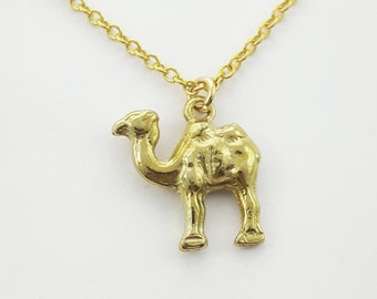 Dromedary Camel Silhouette Shaped Pendant Necklace in Rose Gold Silver ...