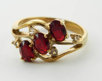 Faux Ruby Ring - Etsy