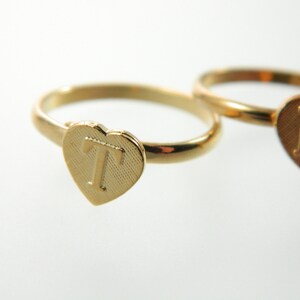 Vintage Heart Monogram Ring Adjustable Ring - Etsy