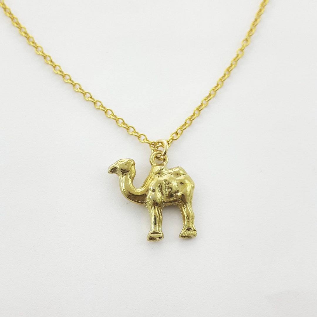 Tiny Gold Camel Charm Necklace - Etsy