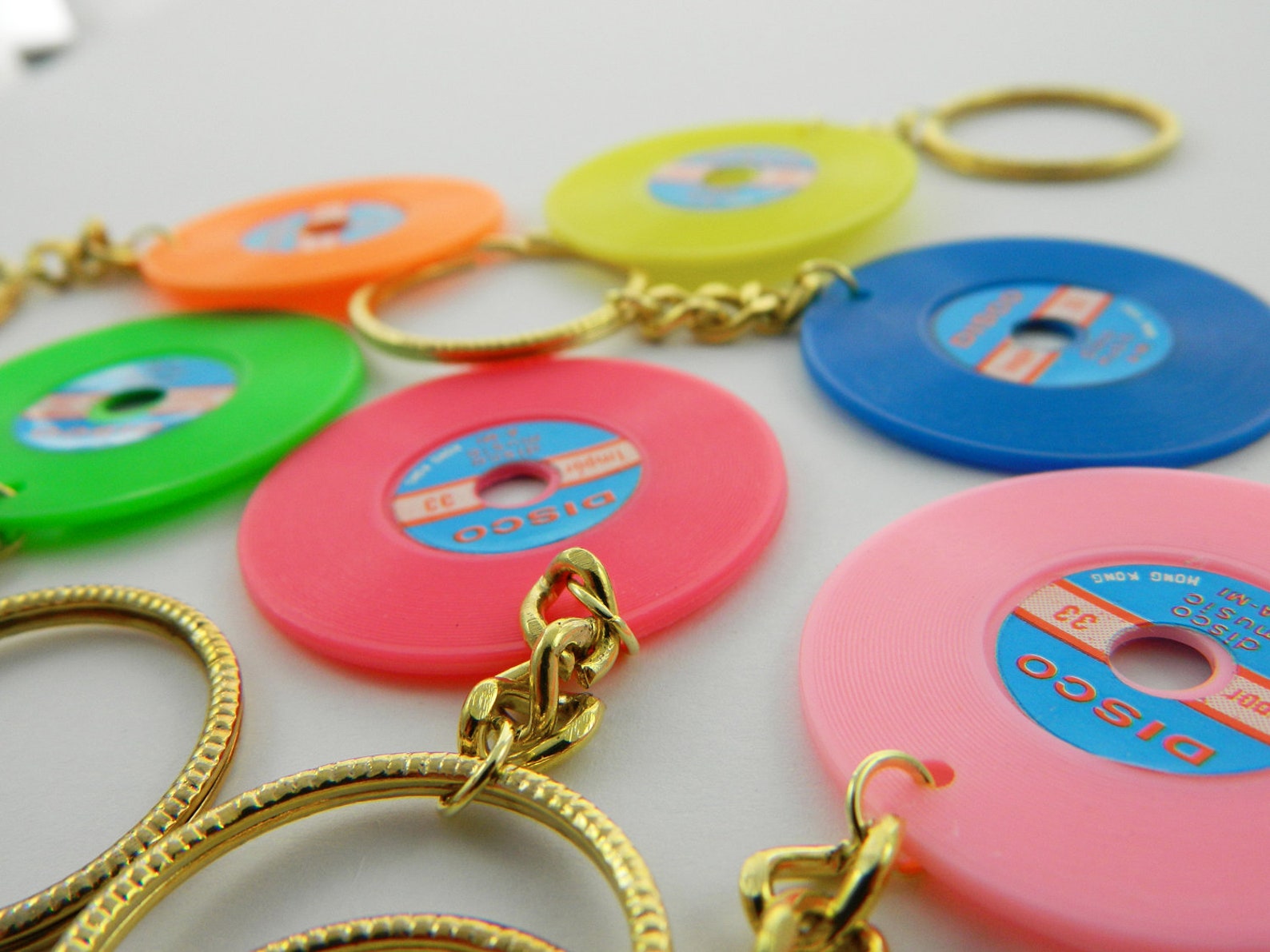 Vintage Vinyl Keychain in Blue | Etsy