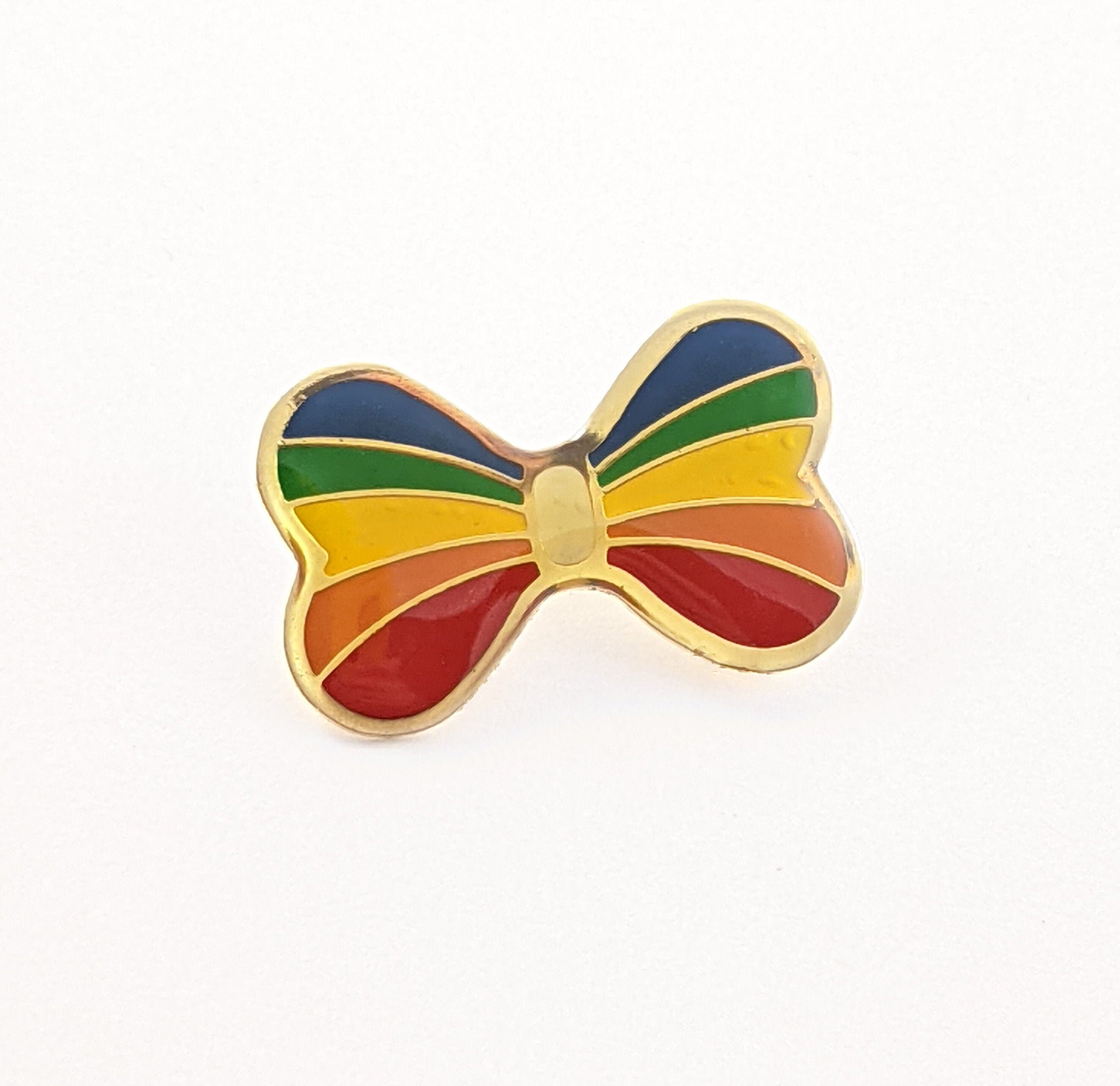Vintage Rainbow Bow Pin | Etsy