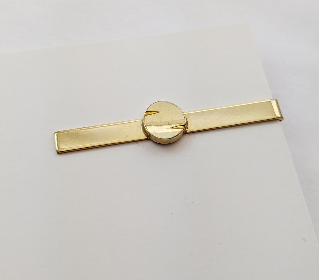 Vintage Circle Gold Plated Tie Clip - Etsy