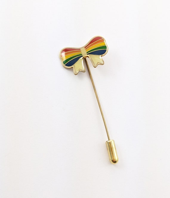Vintage Rainbow Ribbon Stick Pin | Etsy